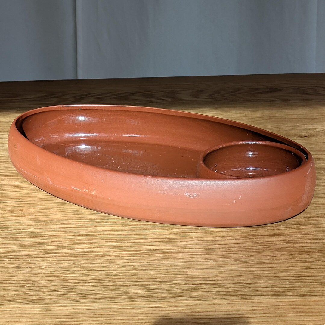 Vintage Bortner & Bortner Terracotta Chip and Dip Platter | Glazed ...