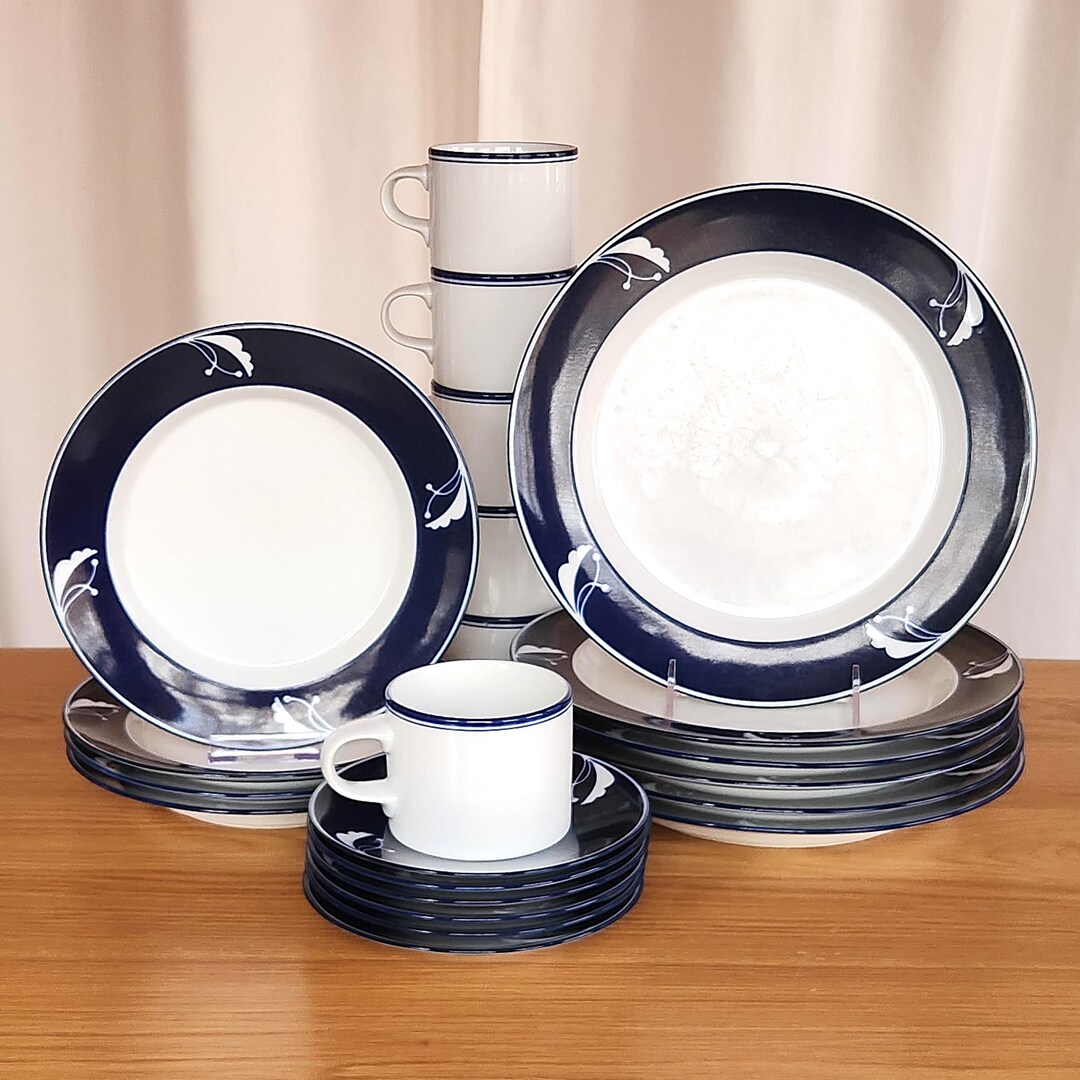 Vintage Dansk Flora Indigo Dinnerware – Niels Refsgaard Design, Made in ...