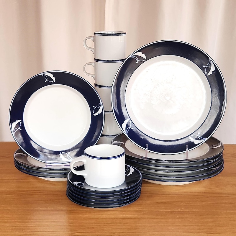 Blue and White Porcelain Dinnerware Sets - Etsy