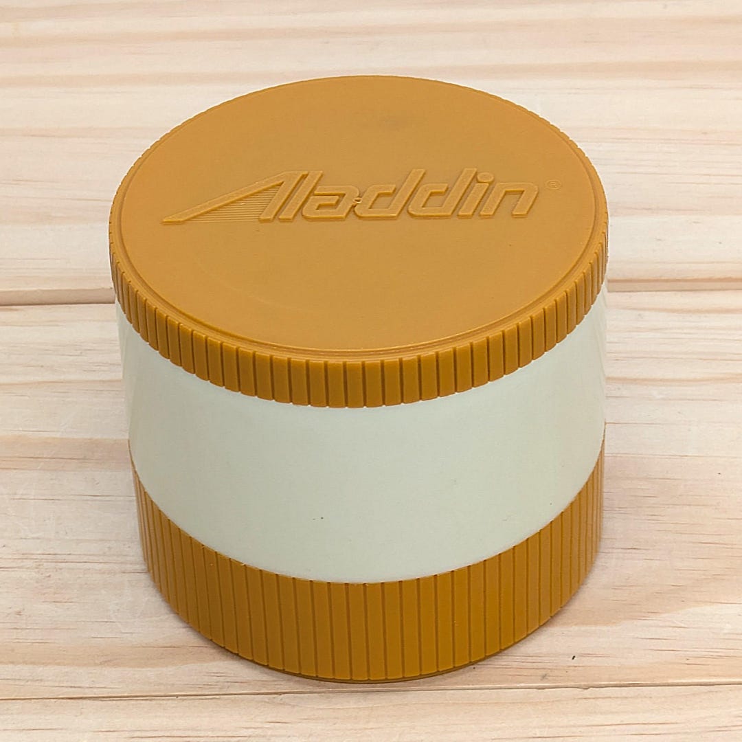 Vintage Aladdin Insulated Thermo Jar, Cream & Ochre Yellow, Mid-century ...