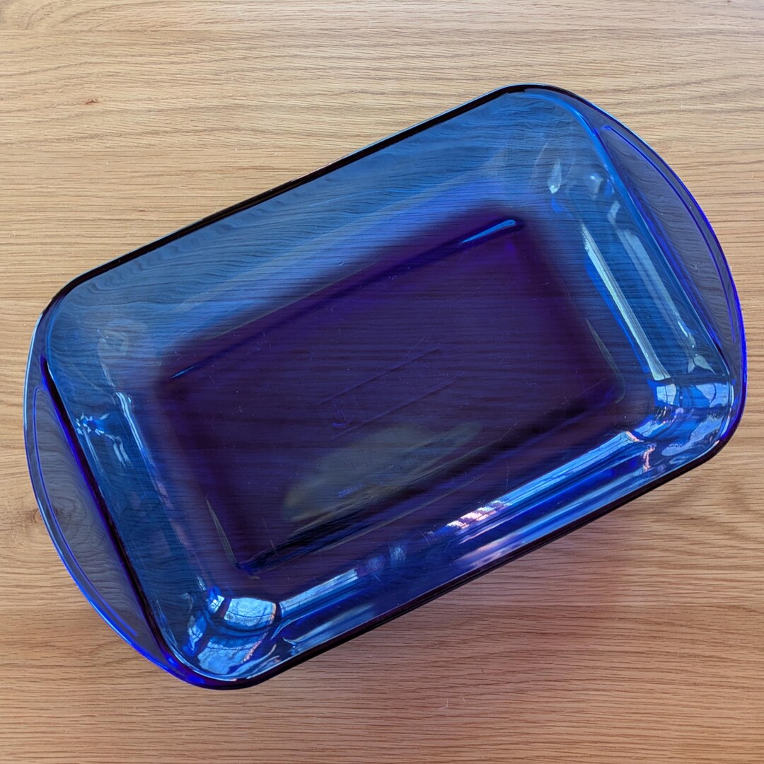 Vintage Anchor Hocking Cobalt Blue Glass Baking Dish 9x13 3qt Rectangle ...
