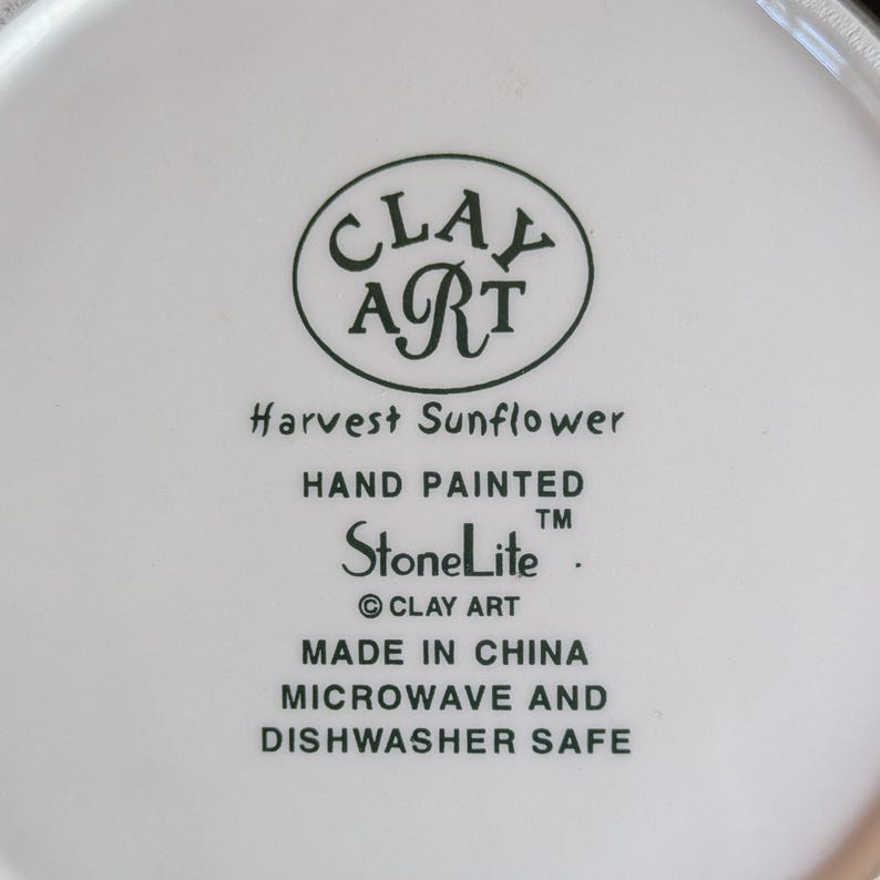 Vintage Hand-painted Sunflower Plate – Stonelite Clay Art Dinnerware - Etsy