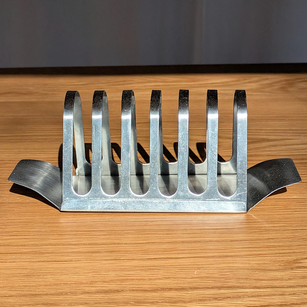 Vintage Stainless Steel Toast Rack - Holds 6 Slices, Breakfast ...