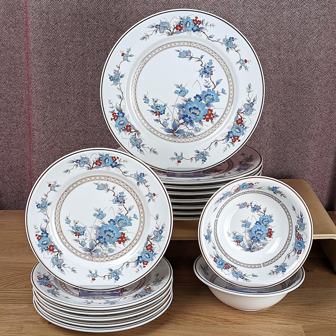 Vintage Noritake Bleufleur Dinnerware - Plates & Bowls - Versatone Rust ...