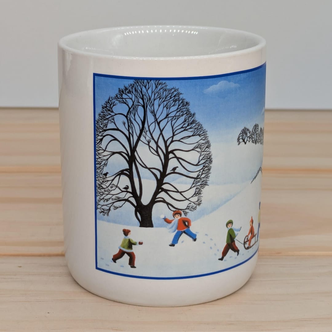 Vintage UNICEF Winter Scene Greeting Mug Made in Korea | Multi-language ...