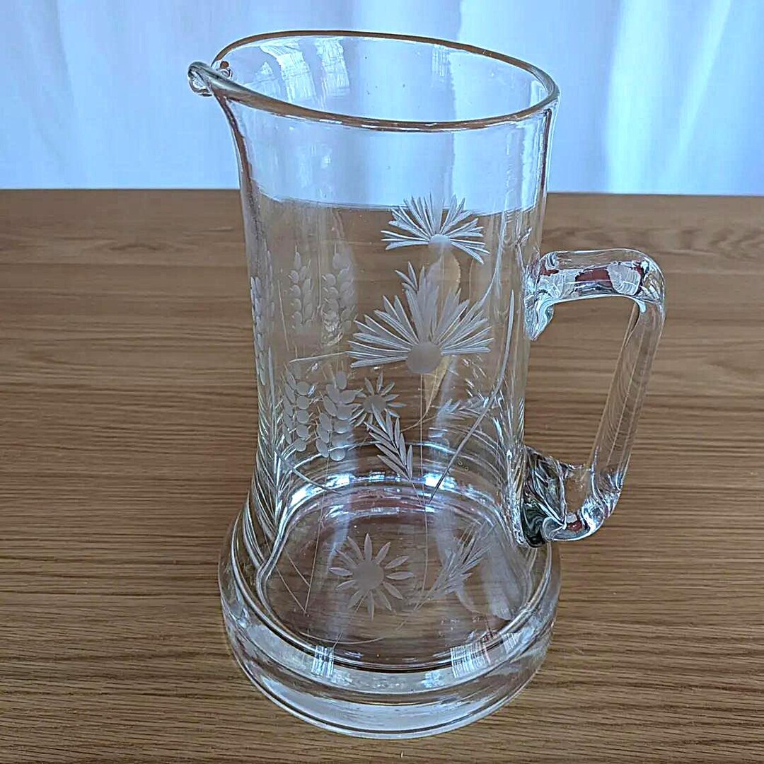 Vintage Leonard Silver Summerfield Glass Pitcher - 70oz Crystal Water ...