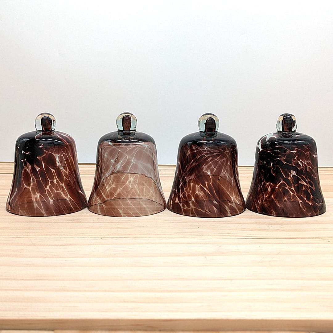 Set of 4 Hand Blown Purple Tortoise Shell Glass Peg Votive Candle ...