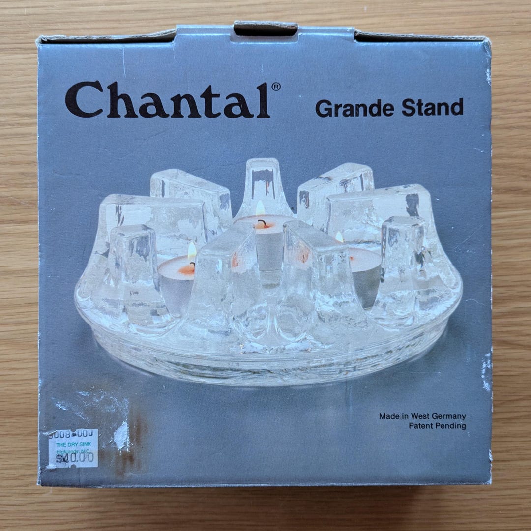 Vintage 1986 Chantal Grande Stand Glass Warming Trivet, West German ...