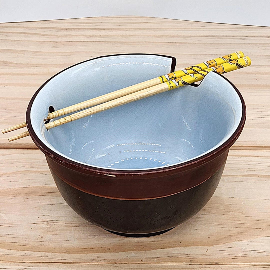 Handcrafted Williams-sonoma Japanese Rice Bowl With Chopstick Holder ...