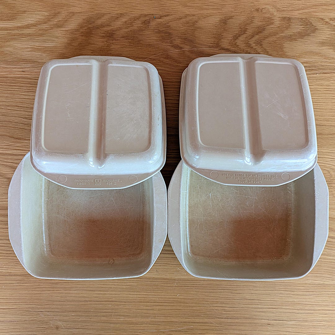 Vintage Anchor Hocking Microware 1 Qt Baking Containers With Lids | Usa ...