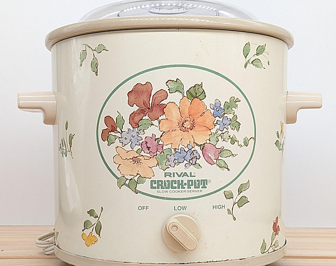 Vintage Rival Crock-pot Slow Cooker Model 3100/2, 3.5 QT Floral Design ...