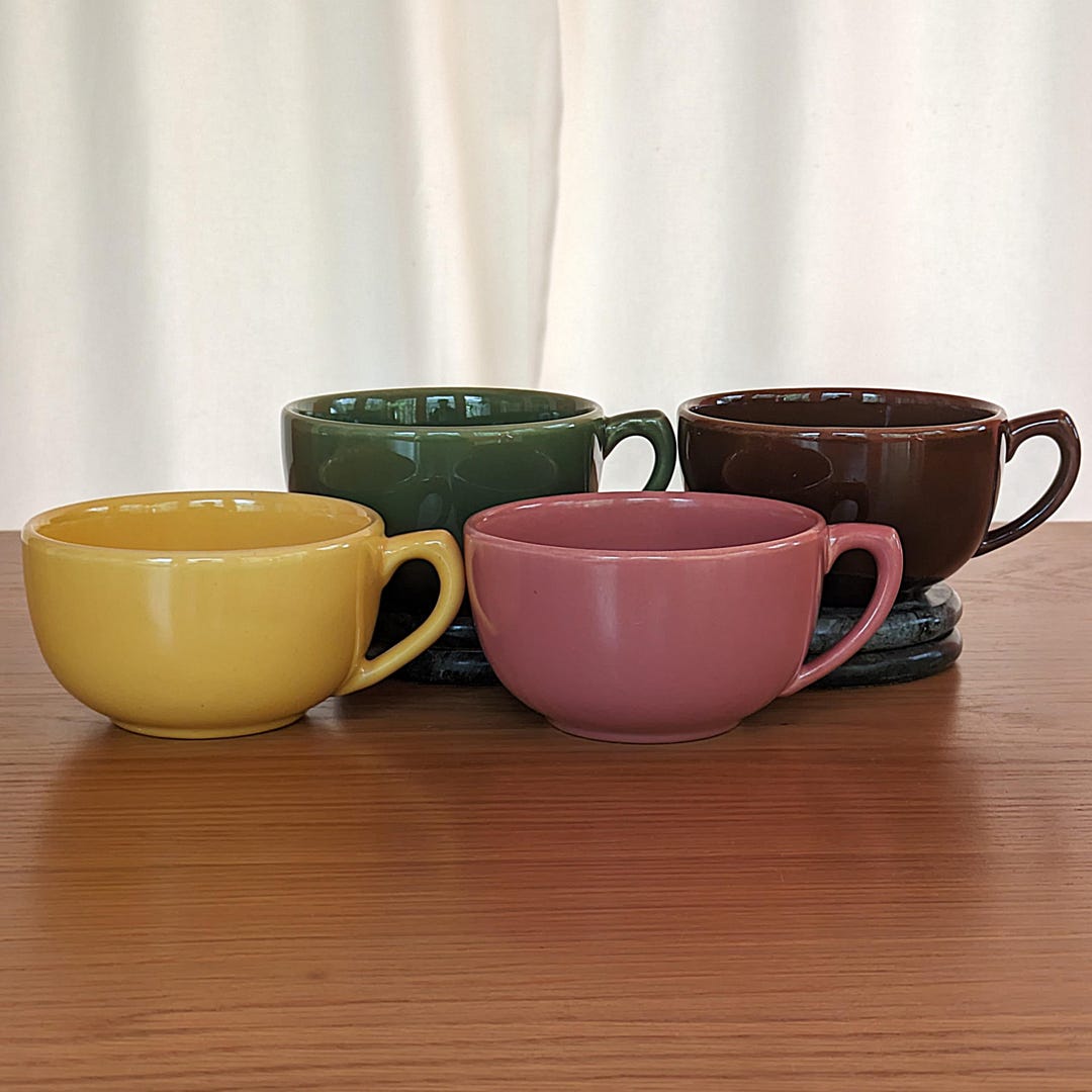 Vintage Bauer Pottery Mugs, Set of 4, Monterey Moderne - Etsy
