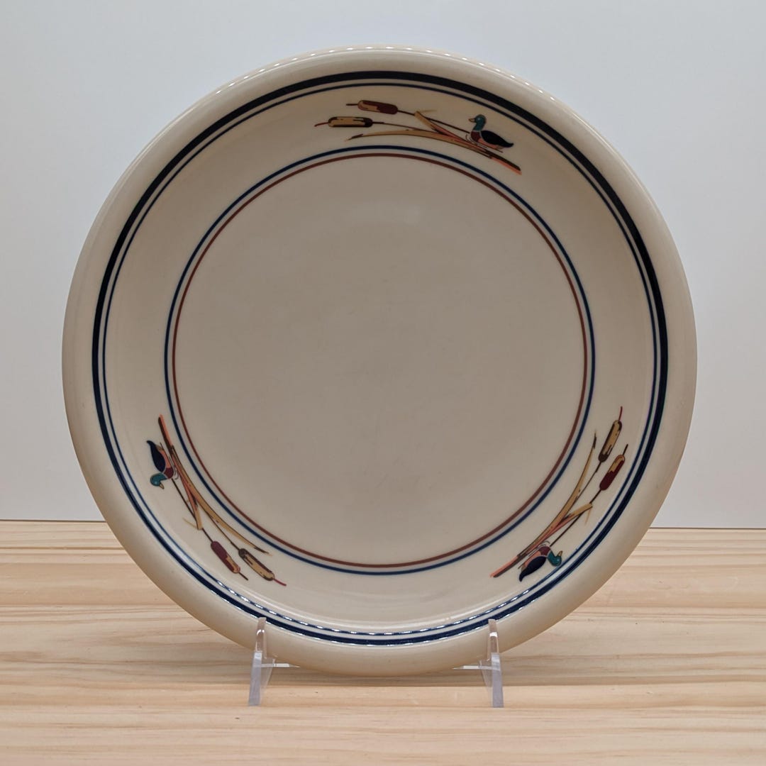 Vintage Duck Cattail Dinner Plate Korean Stoneware E363 - 10.3 ...
