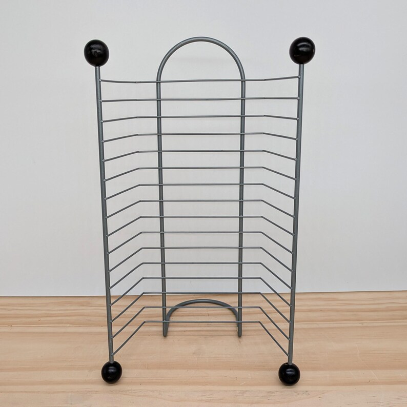 Vintage Target Soundgear DVD Rack, Metal Wire Storage, Wooden Knob Feet ...