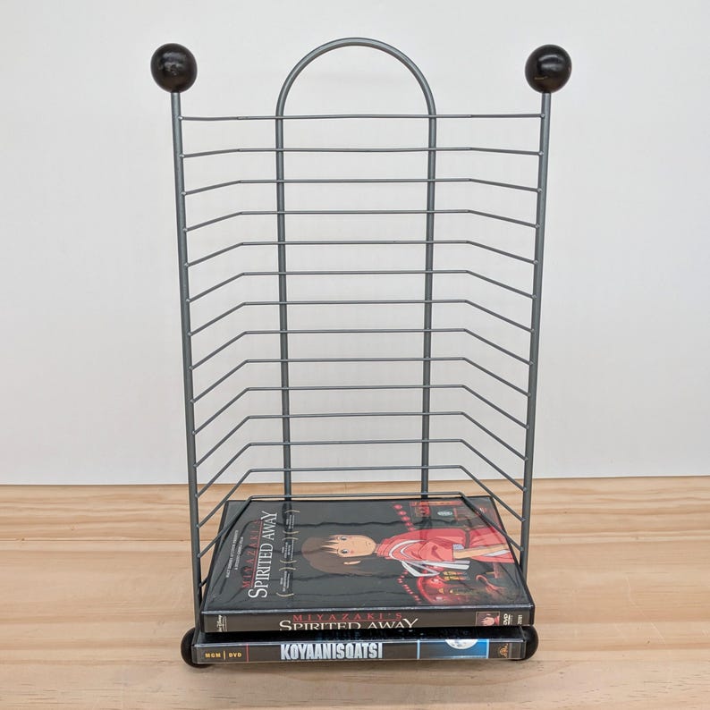 Vintage Target Soundgear DVD Rack, Metal Wire Storage, Wooden Knob Feet ...