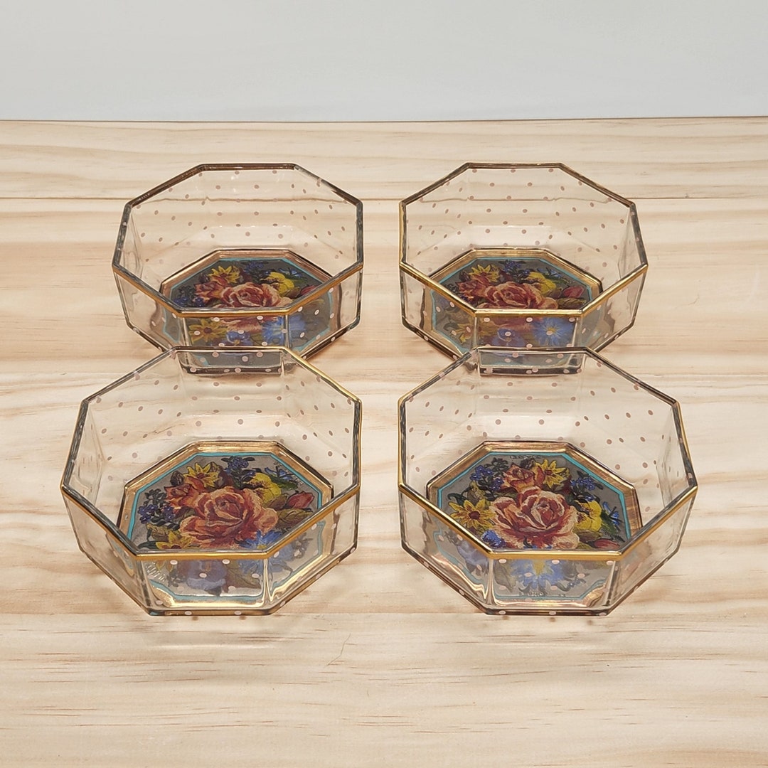 Vintage Mackenzie Childs Handcrafted Garland and Polka Dot Stackable ...