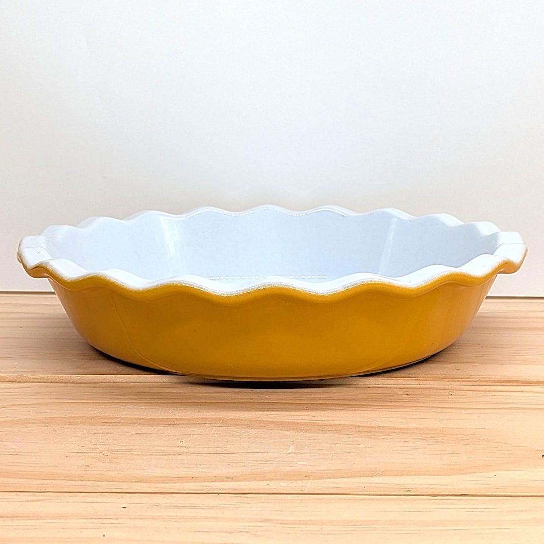 Emile Henry 10” Mustard Yellow Ruffled Pie Dish - French Ceramic ...