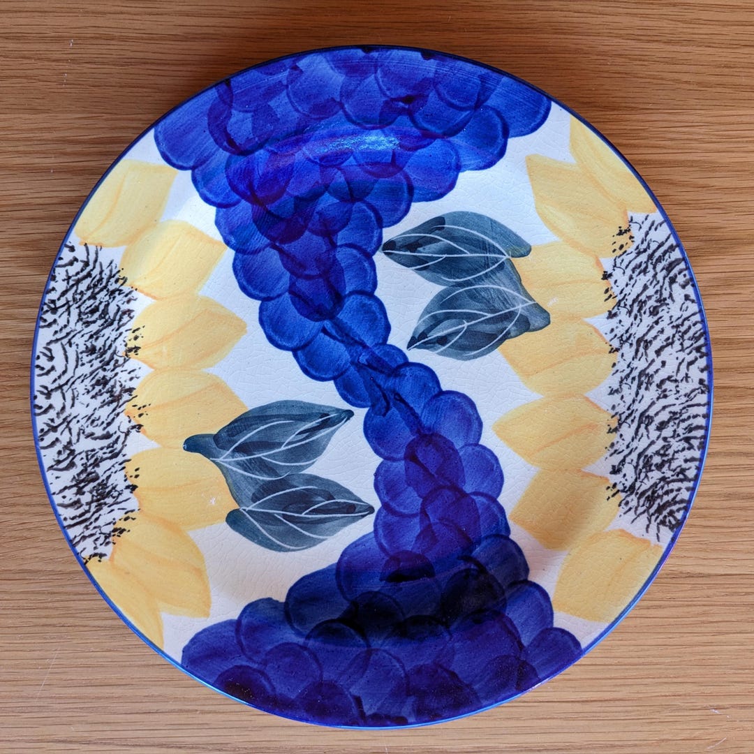 Vintage Italian Hand-painted Sunflower Ceramic Plate, Signed LEO Art - Etsy