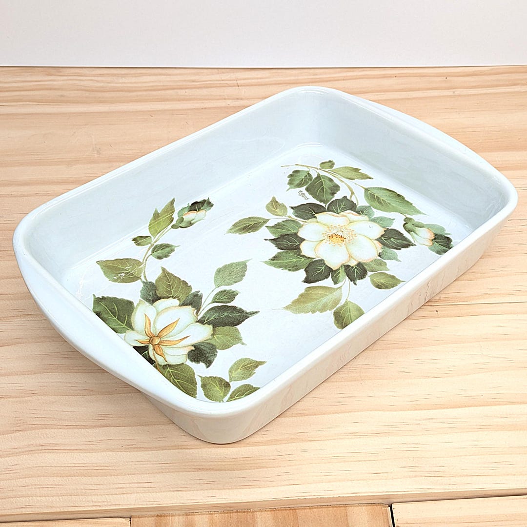Vintage Brunelli Tiffany Floral Baking Dish, Rare Italian Ceramic ...