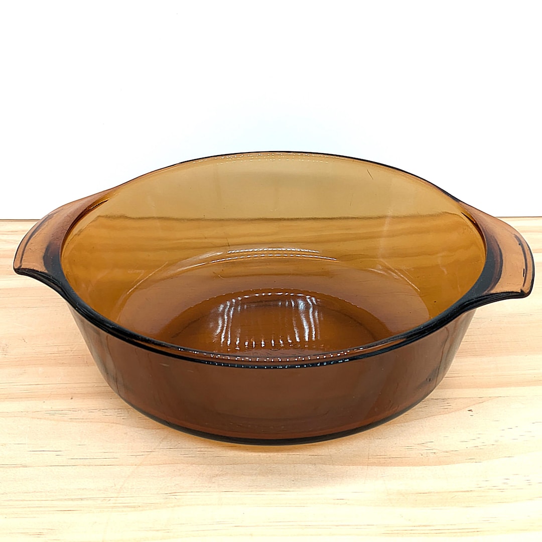 Vintage Fire King Amber Glass Casserole Dish, 1.5 QT, Mid Century ...