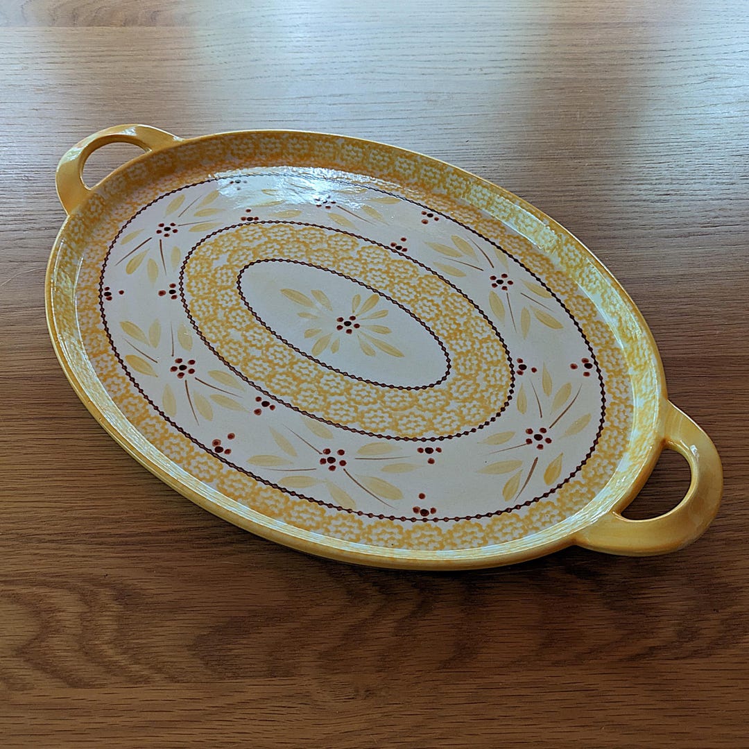 Temp-tations Old World Large Oval Serving Platter Hand-painted ...