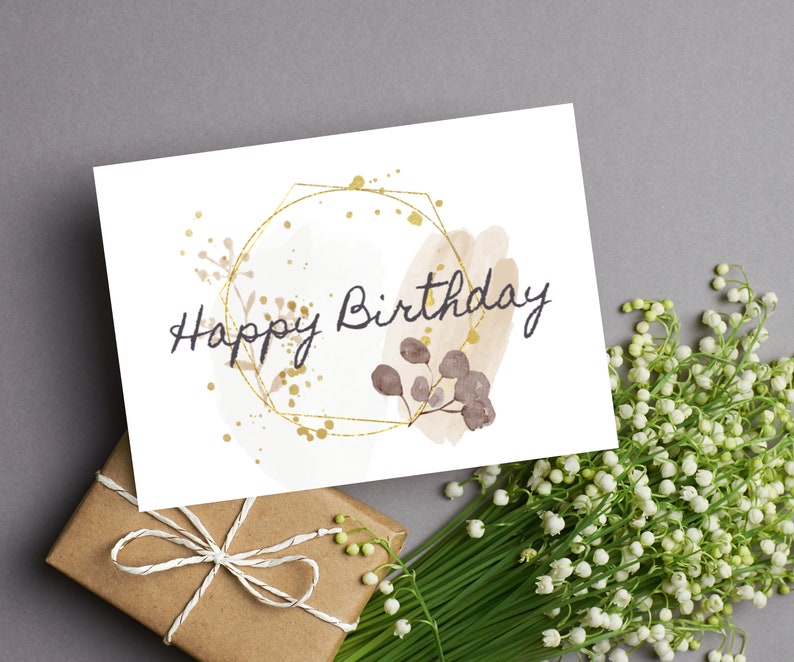 Printable Birthday Card, Boho Birthday Card, Printable, Instant ...