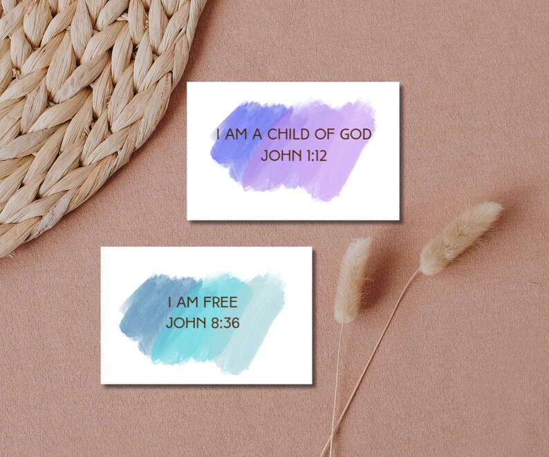 24 Bible Verse Affirmation Cards, Digital Download, Printable Christian ...