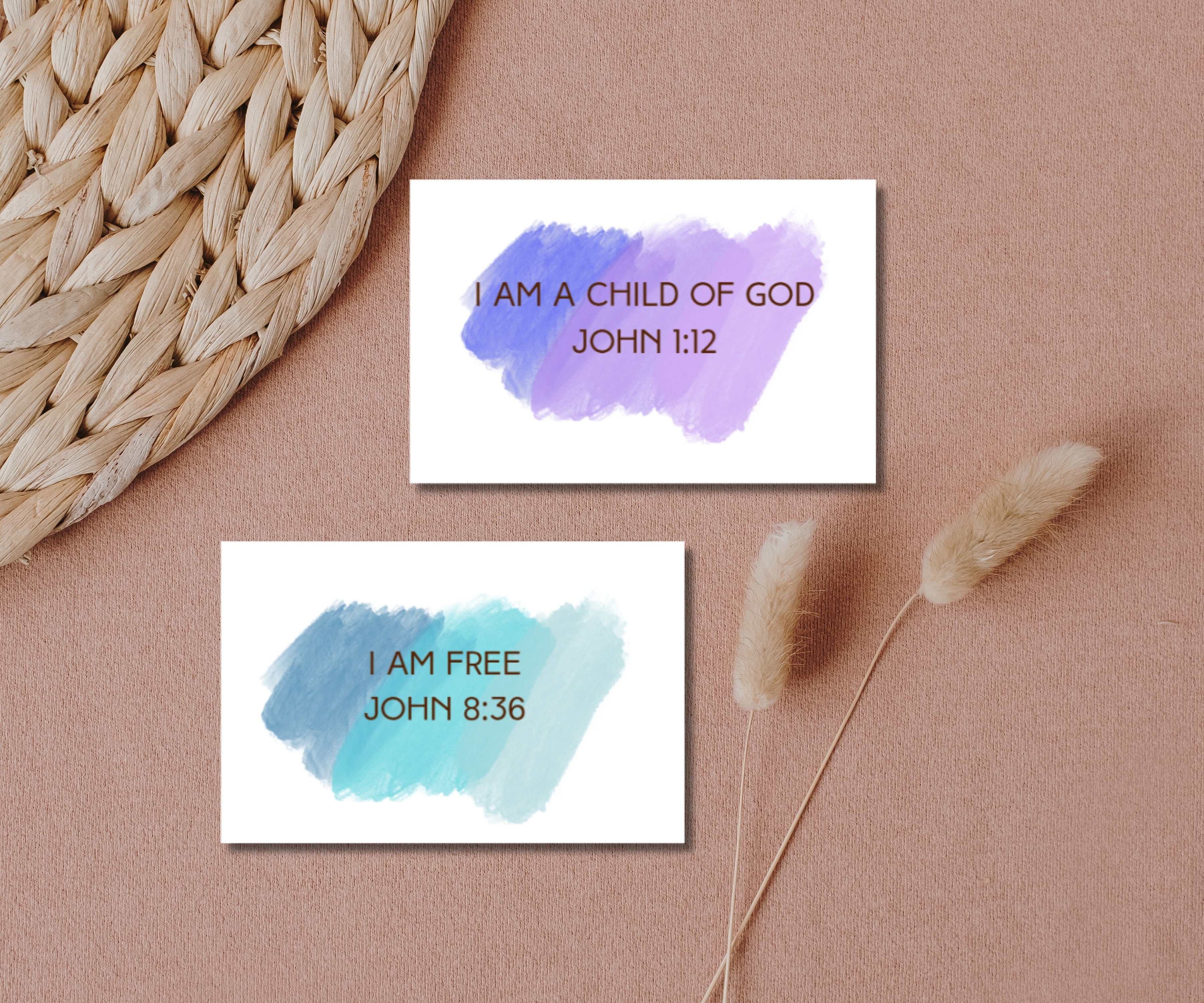 24 Colorful Christian Identity Affirmation Cards, Digital Download ...