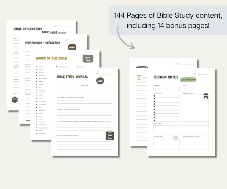 Digital Bible Study Guide and Journal | Prayer Journal | Reading Plan ...