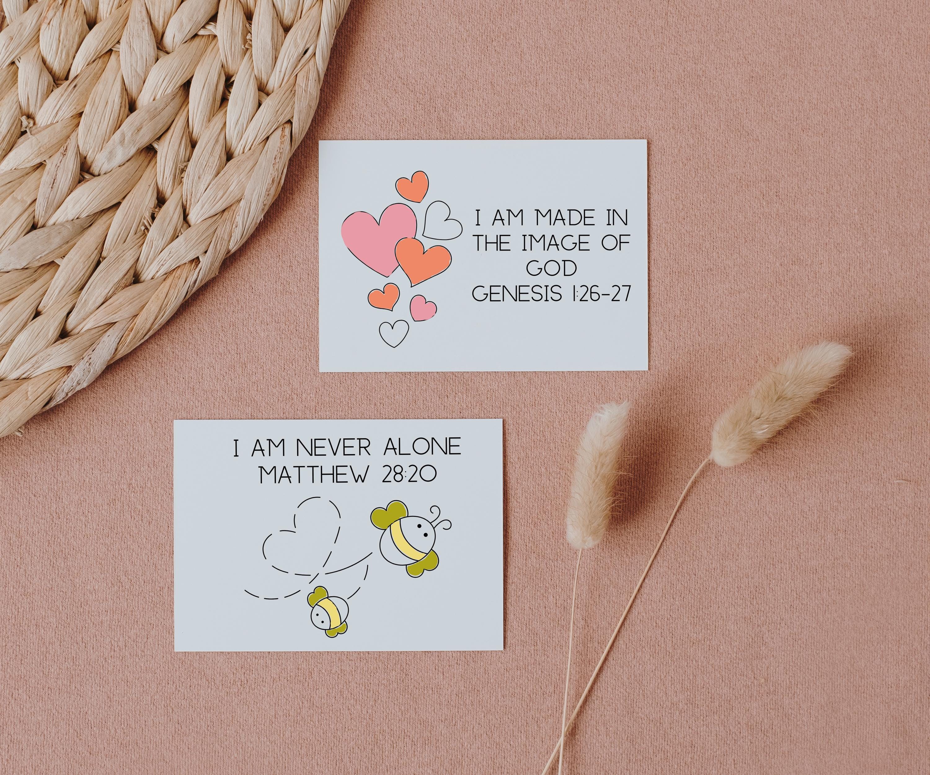 24 Bible Verse Coloring Affirmation Cards for Kids | Kids Bible ...