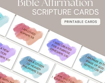 32 Bible Scripture Affirmation Cards, Digital Download, Printable ...