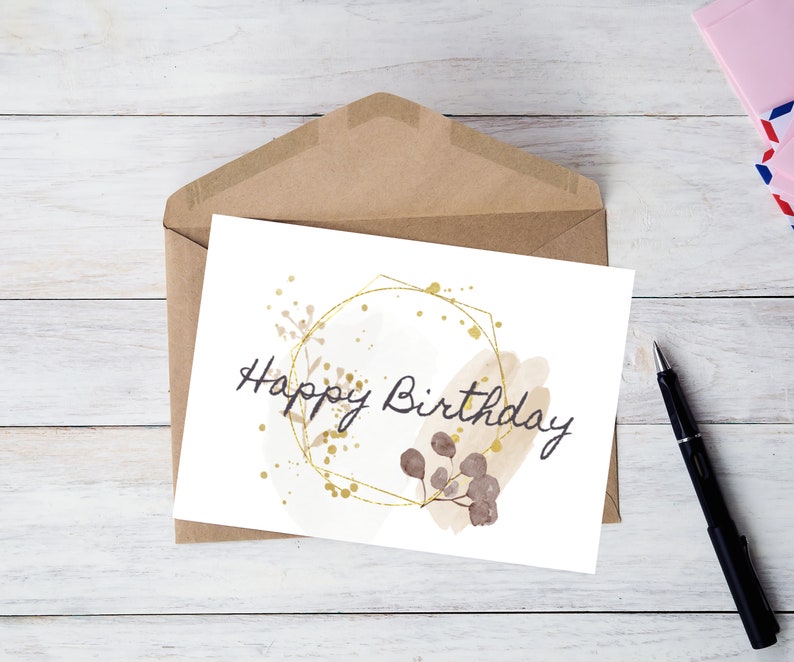 Printable Birthday Card, Boho Birthday Card, Printable, Instant ...
