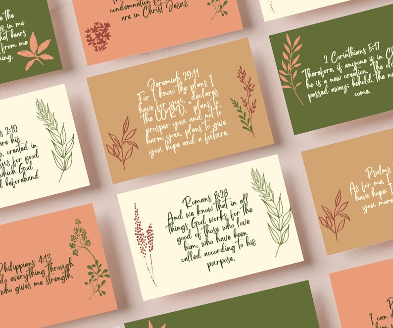 32 Bible Scripture Affirmation Cards, Digital Download, Printable ...