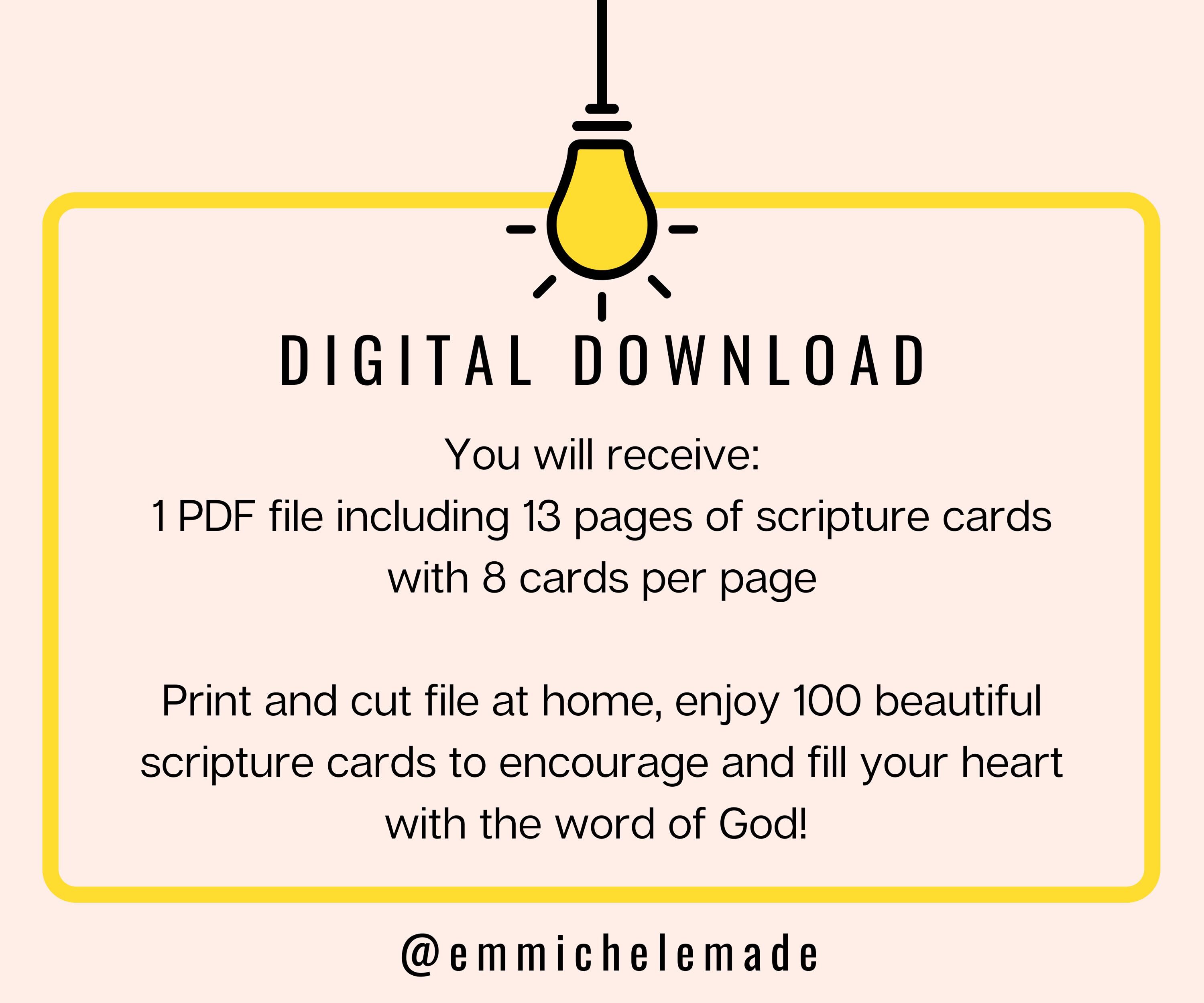 100 Inspirational Bible Verse Cards, Scripture Cards, Minimalist, Bible ...