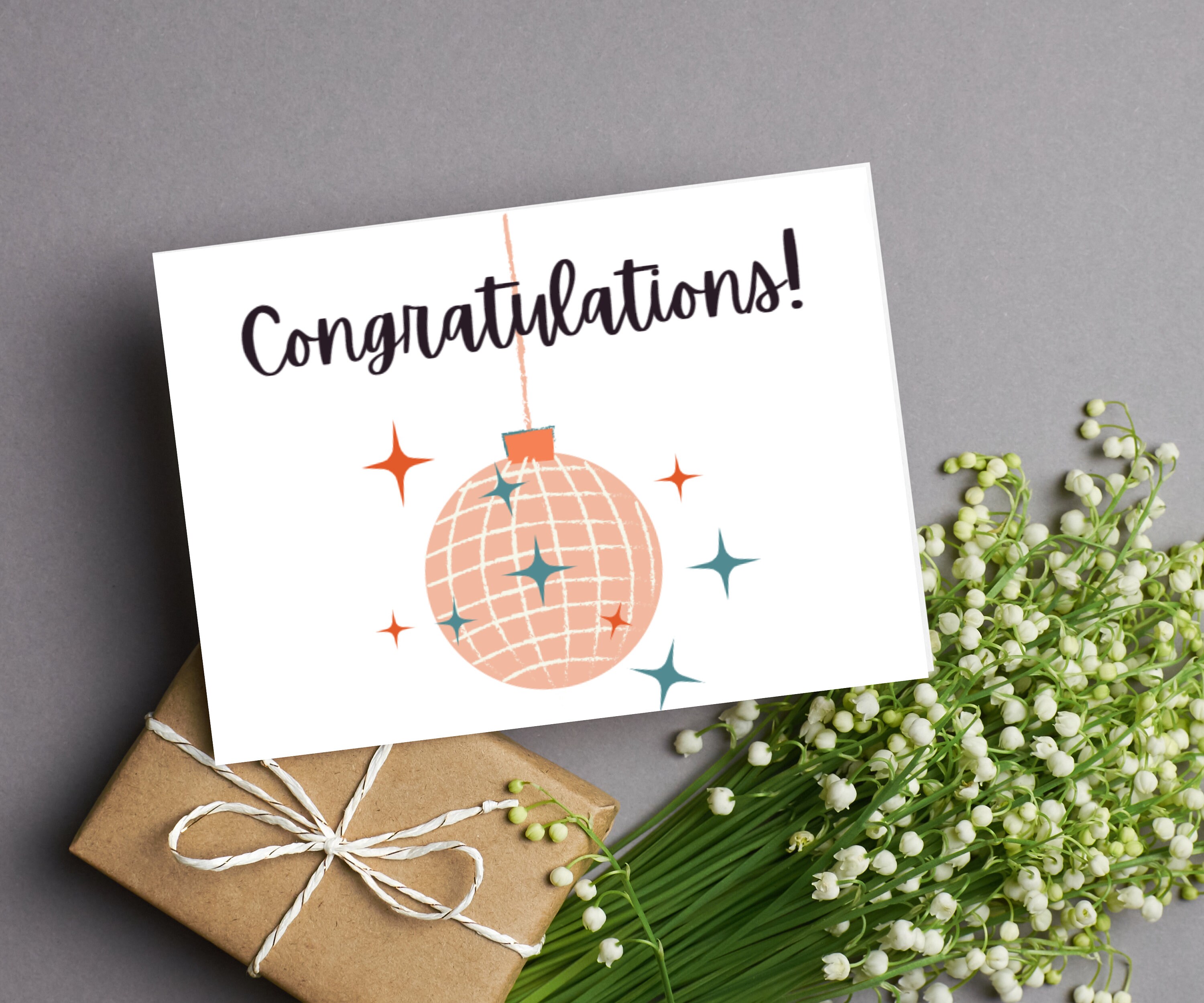 Retro Congratulations Card | Printable Congratulations Card | Digital ...