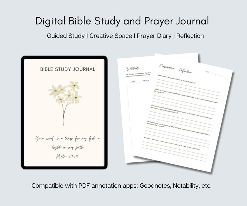 Digital Bible Study Guide and Journal | Prayer Journal | Reading Plan ...