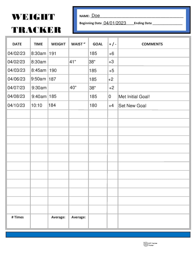 Weight Tracker. Weight Chart. Weight Log. - Etsy