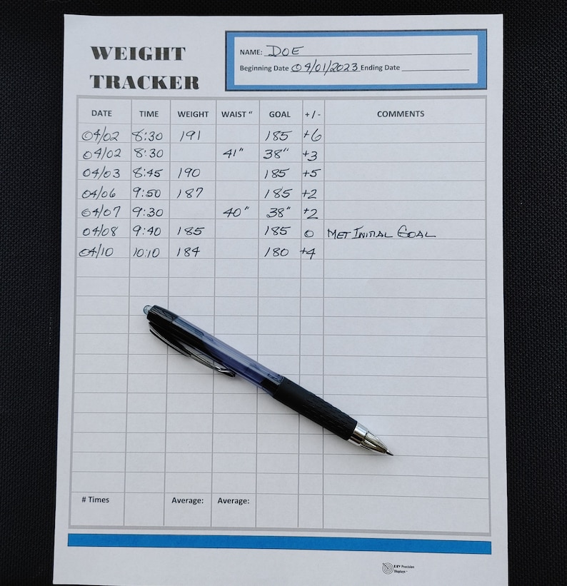 Weight Tracker. Weight Chart. Weight Log. - Etsy