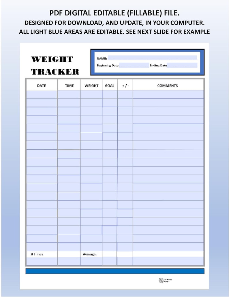 Weight Tracker. Weight Chart. Weight Log. - Etsy