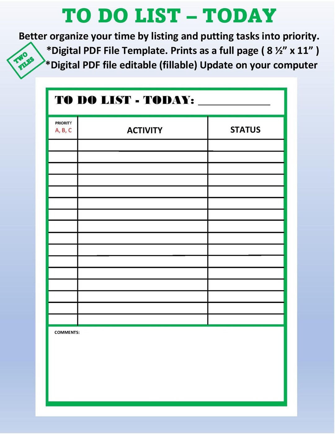 To Do List - Today, Time Management. Better Organization - Etsy