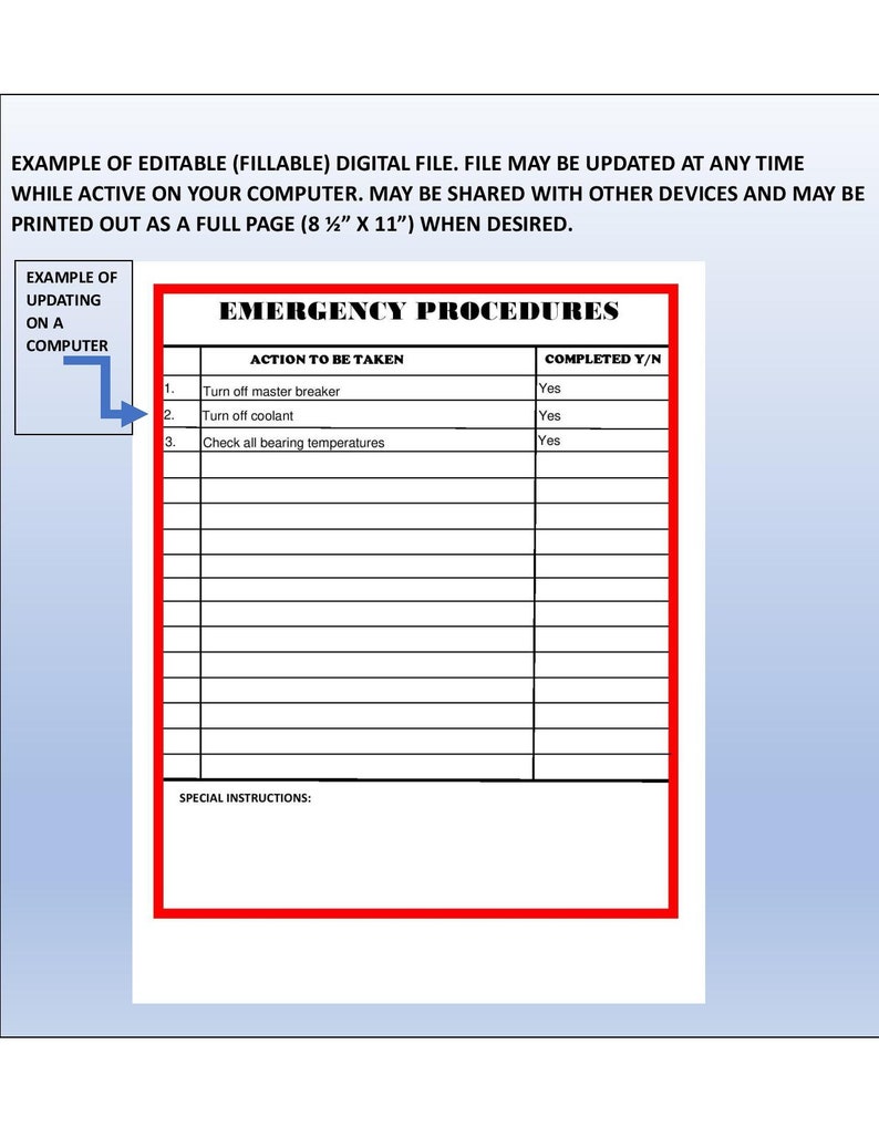 Emergency Procedures. Emergency Shutdown. - Etsy