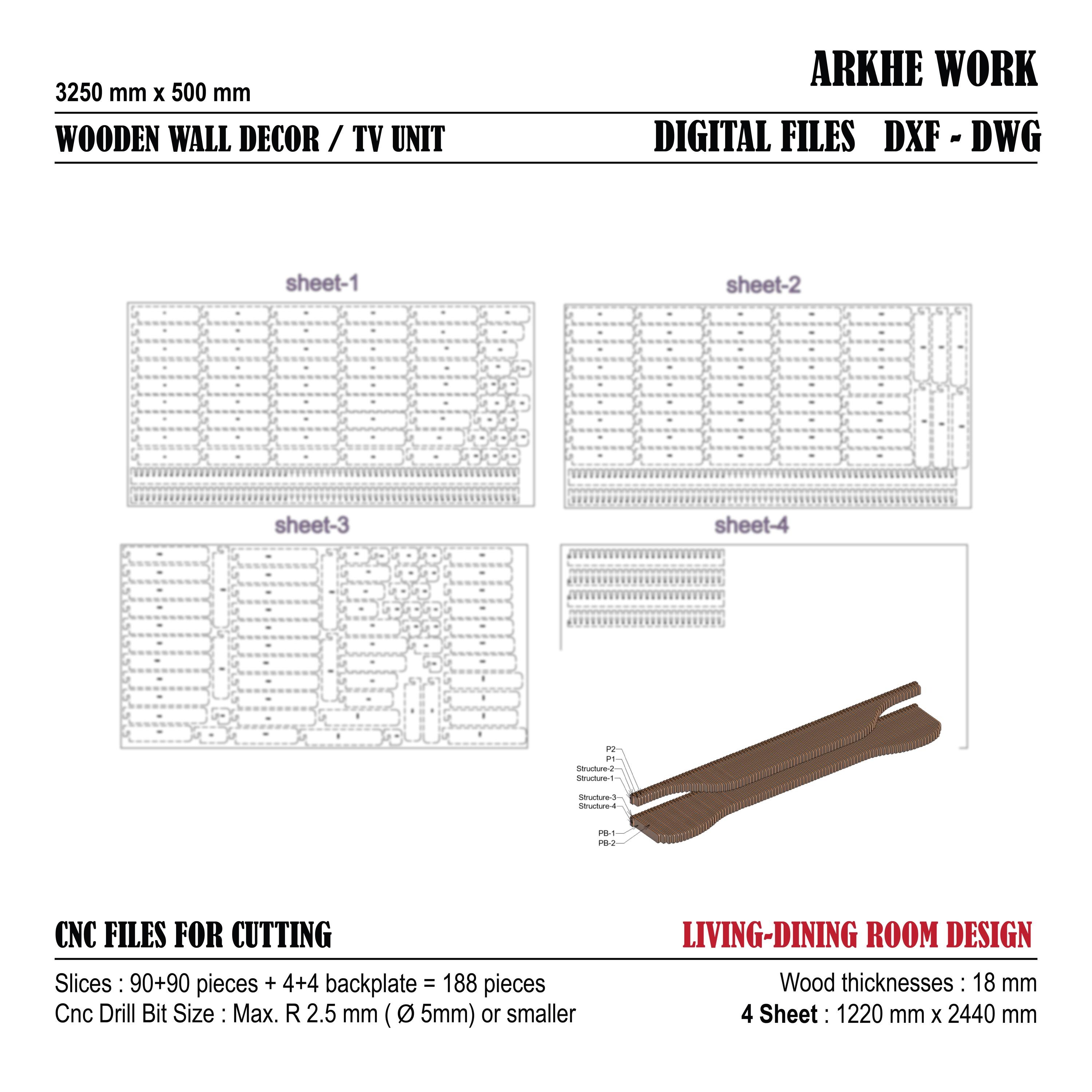 Parametric Wooden TV Unit / Shelf | Laser TV Cnc Wood Cutting Design ...
