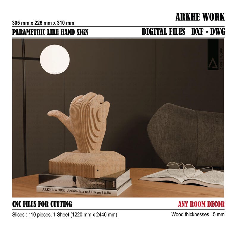 Parametric Like Hand Sign | Sculpture CNC Cutting File | Ready to Cut ...