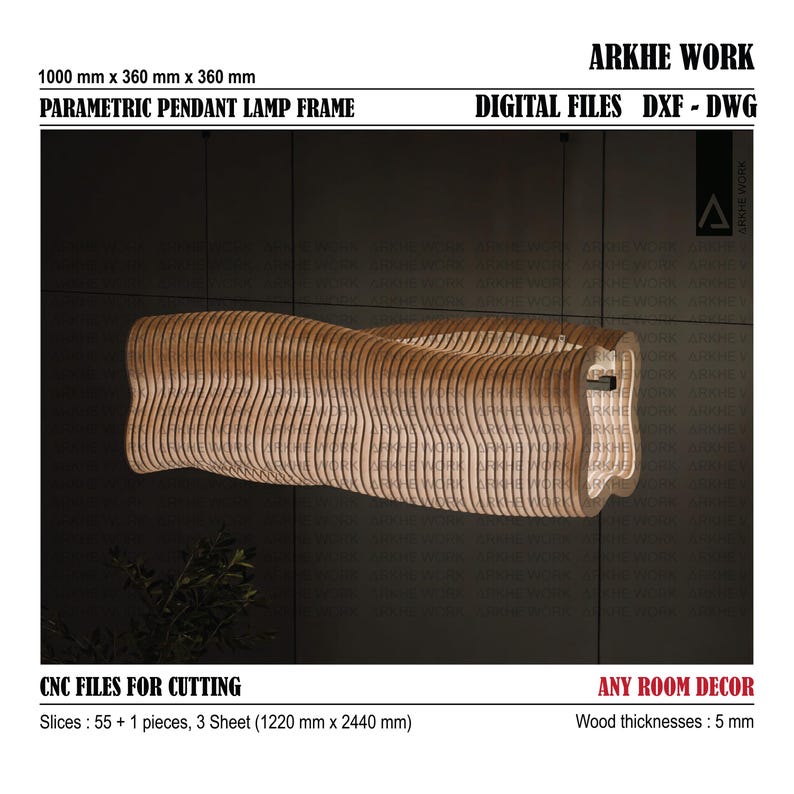 Parametric Pendant Lamp Frame CNC Cutting File | Digital Files | Unique ...