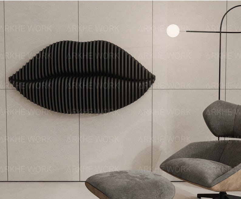 Parametric Lips Wall Art CNC Cutting File | Modern Cool CNC Design ...