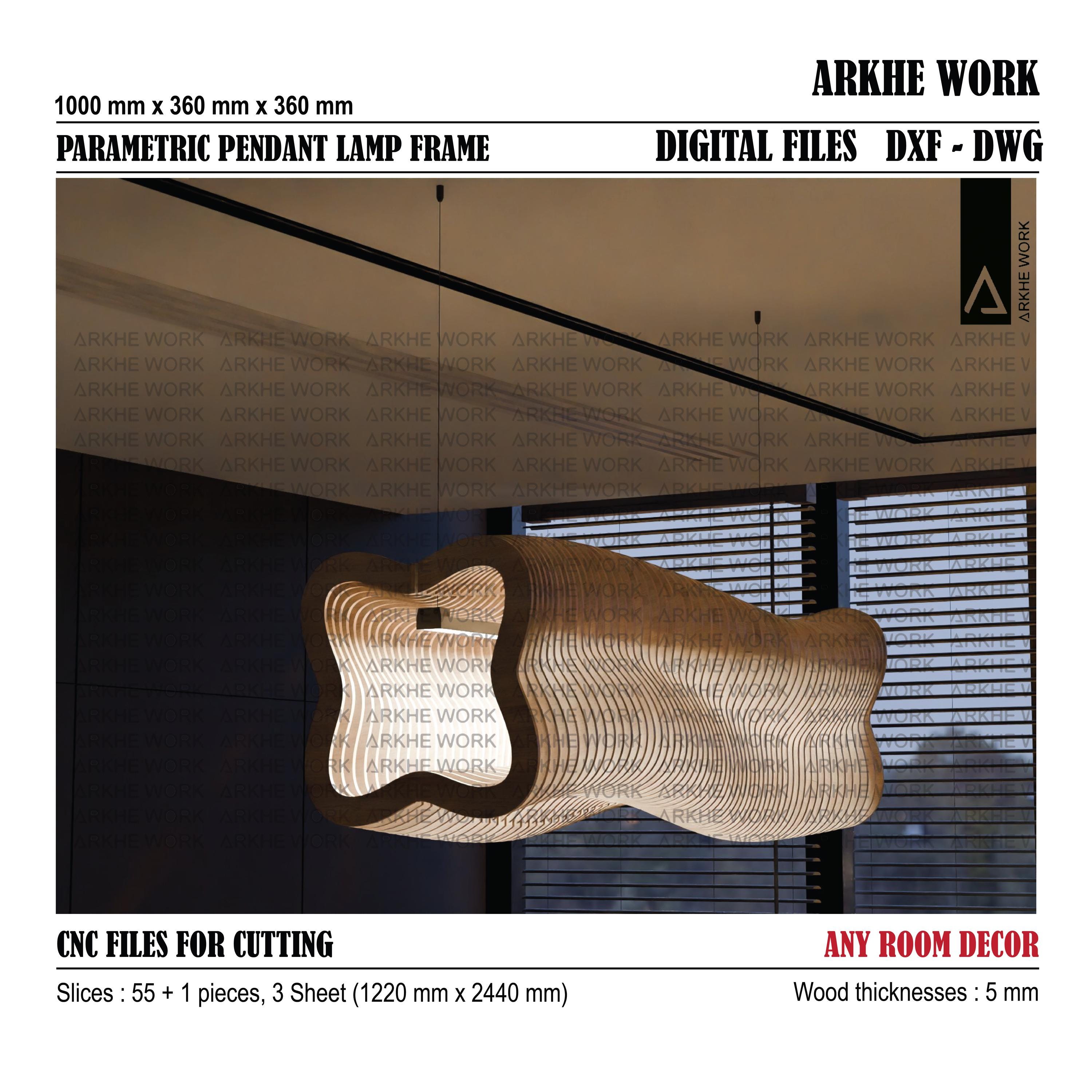 Parametric Pendant Lamp Frame CNC Cutting File | Digital Files | Unique ...