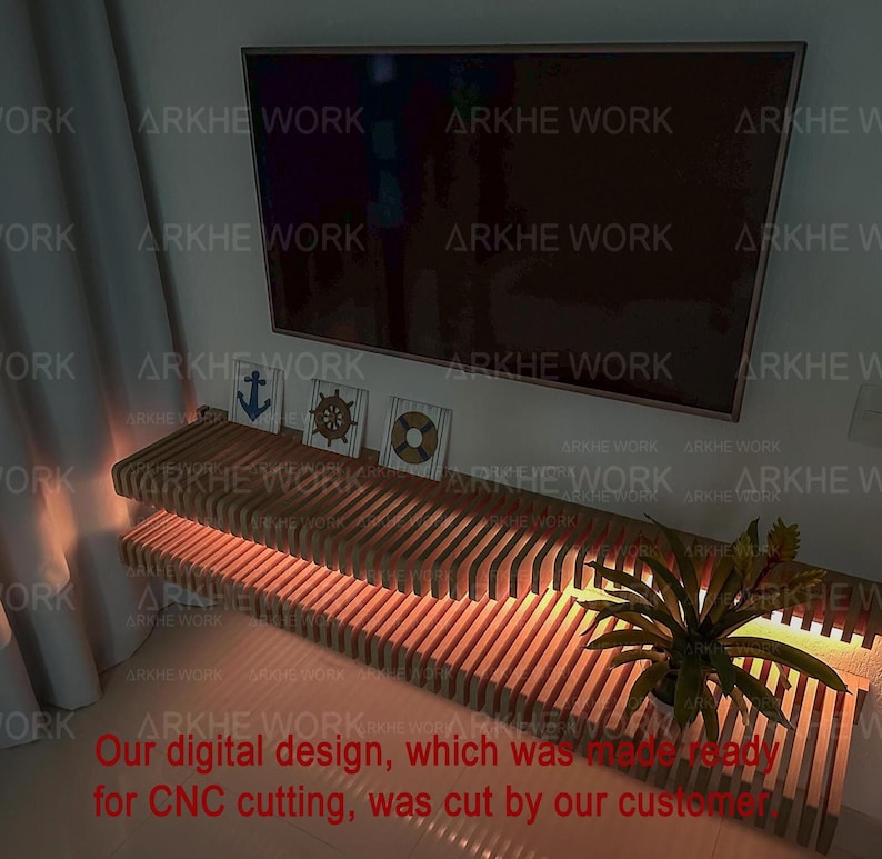 Floating TV Unit Wall Mounted Shelf CNC Router Files, Dxf Dwg ...