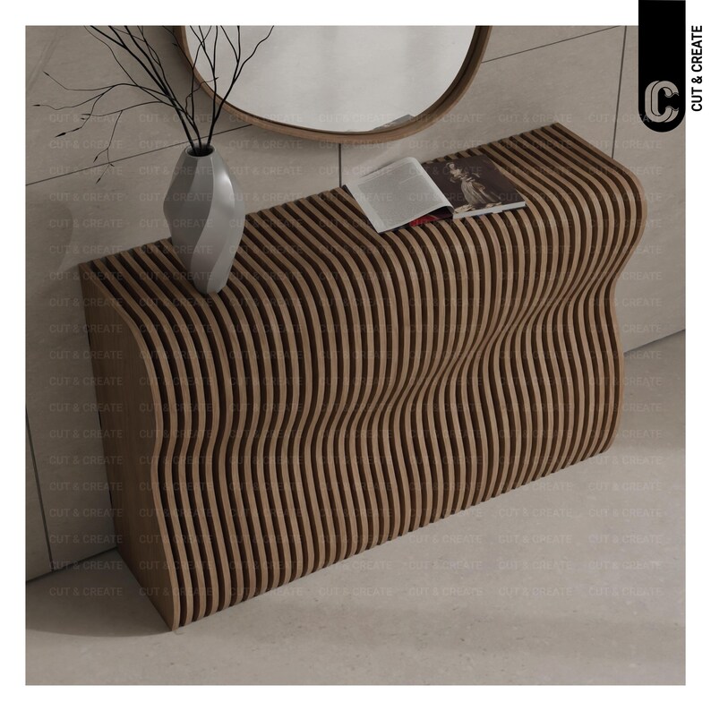 Parametric Entryway Table - Modern Console Dresser - CNC Wood Cutting ...