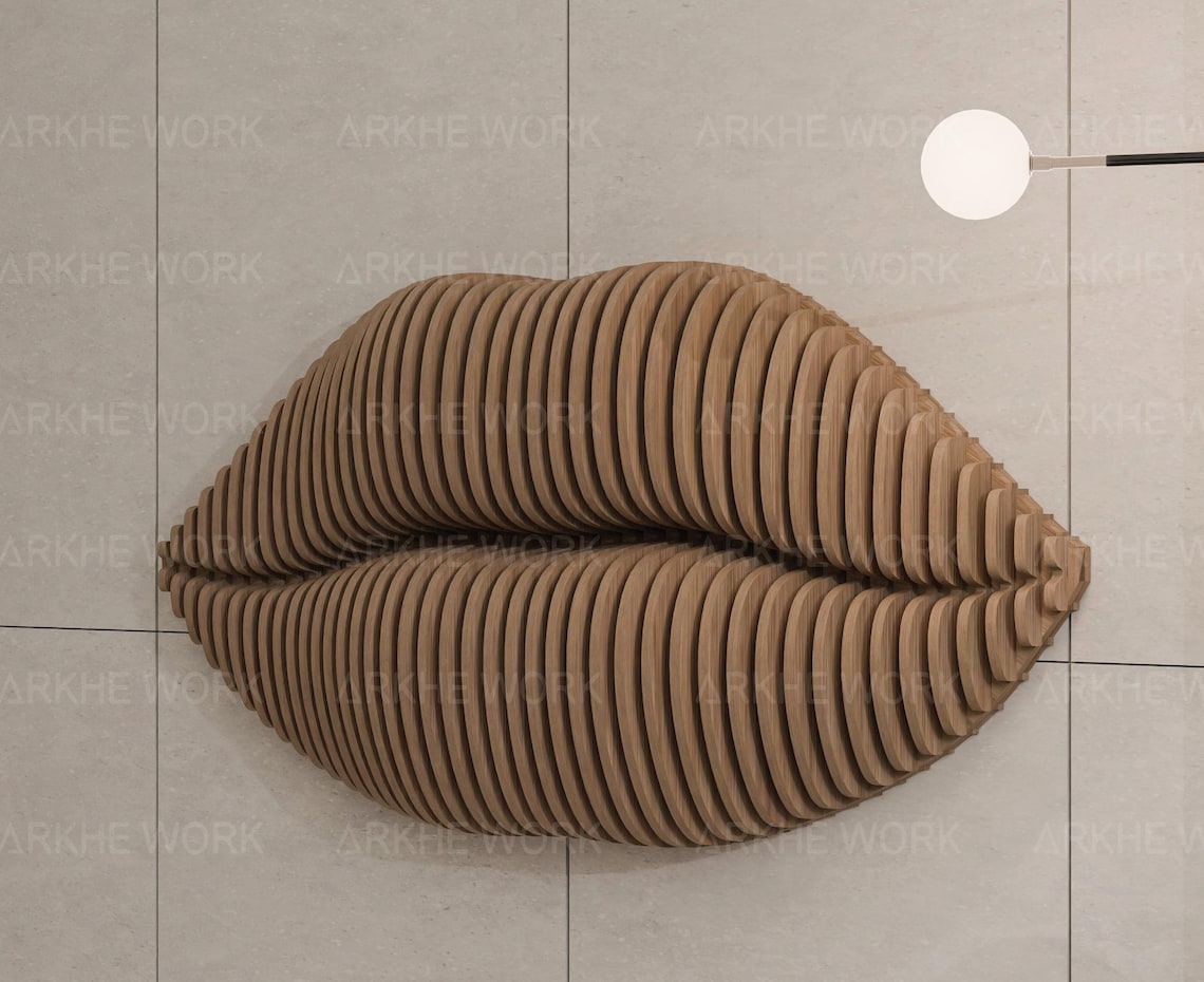 Parametric Lips Wall Art CNC Cutting File | Modern Cool CNC Design ...