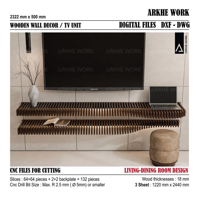 Parametric Wooden TV Unit / Shelf | Laser TV Modern Cnc Wood Cutting ...